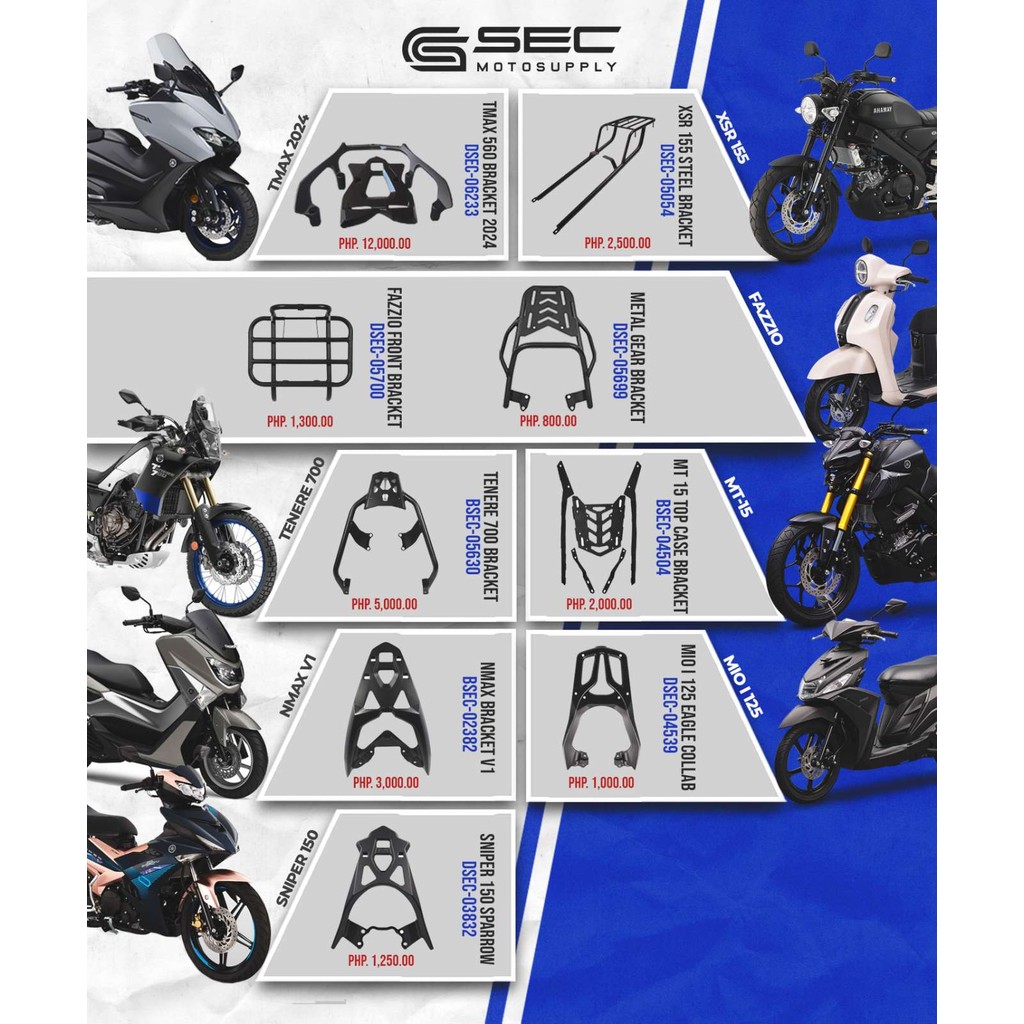 SEC Metal Gear Top Box Bracket for Yamaha Fazzio (DSEC-05699) | Shopee ...