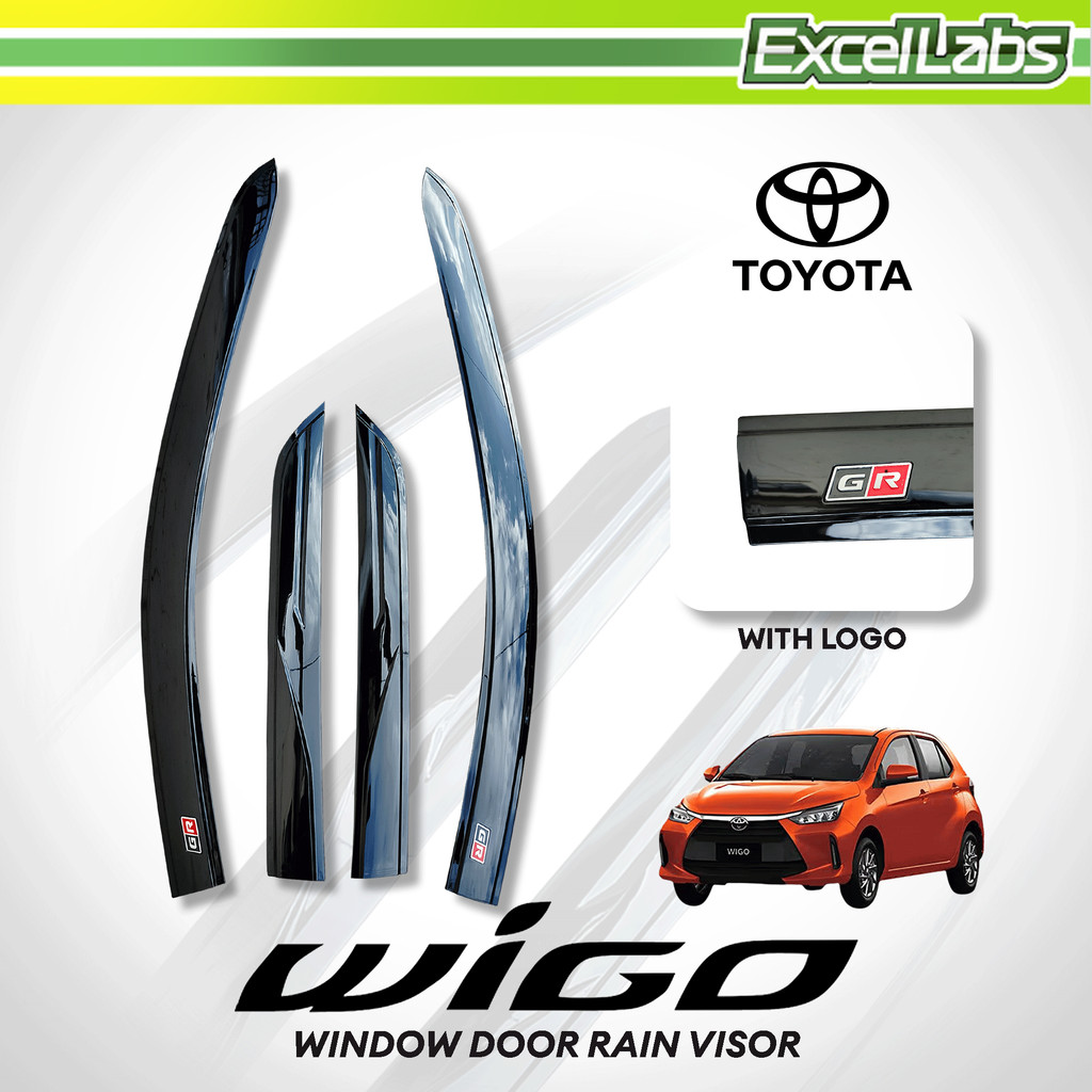 ALL NEW Toyota Wigo 2023 to 2025 OEM GR LOGO Window Door Rain Visor ...