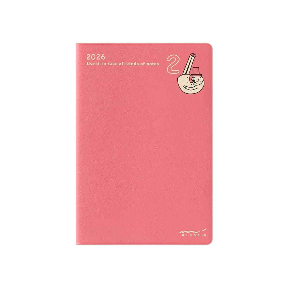 Midori Pocket Diary Planner 2026 Mini Monthly, Old Man Design 22360006 ...