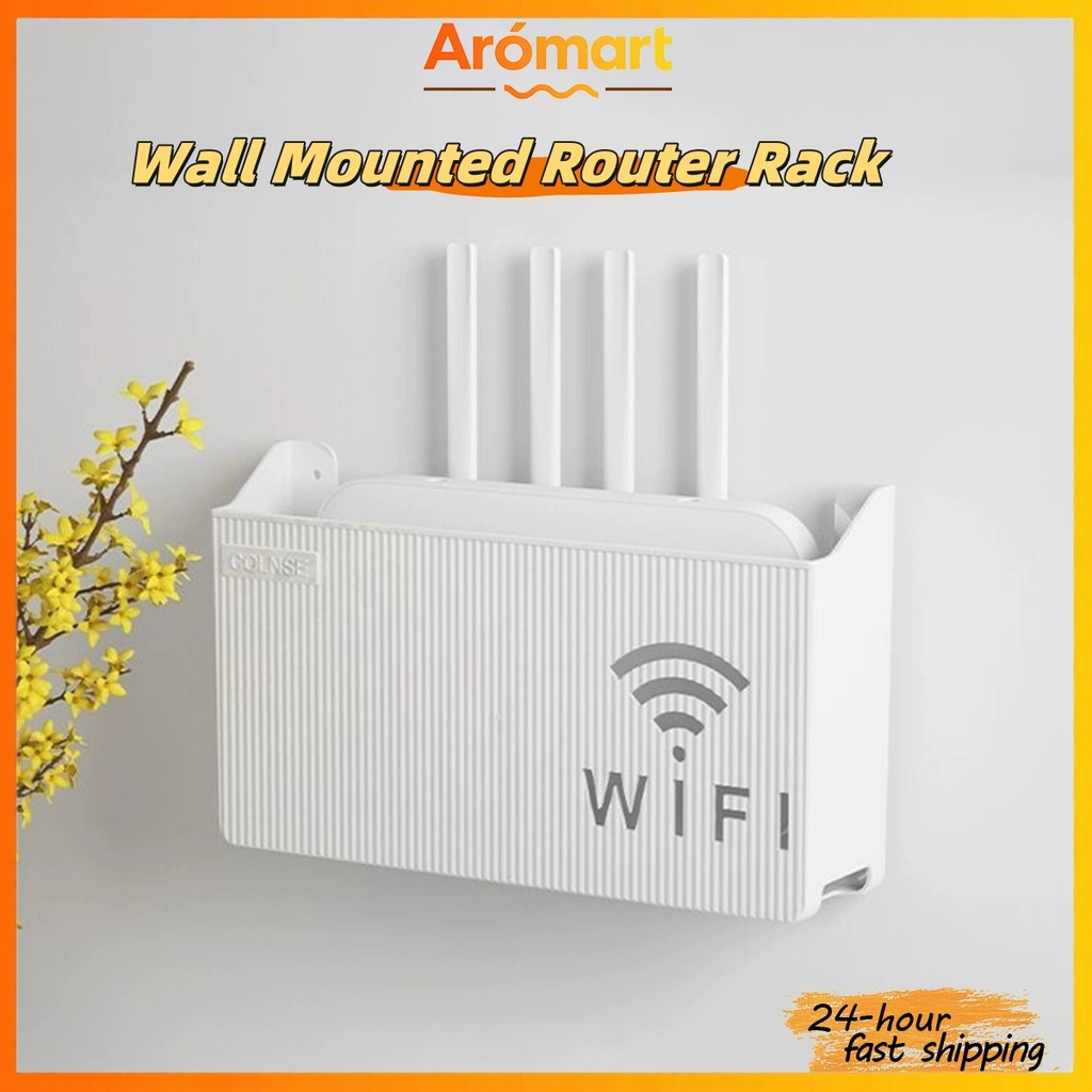 Pasted Wall Mounted Wifi Router Shelf Abs Router Organizer No Punch ...