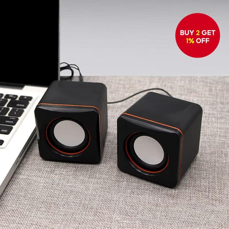 Small Cube USB Computer Speaker 2.0 - Mini Wired Subwoofer for Laptop ...