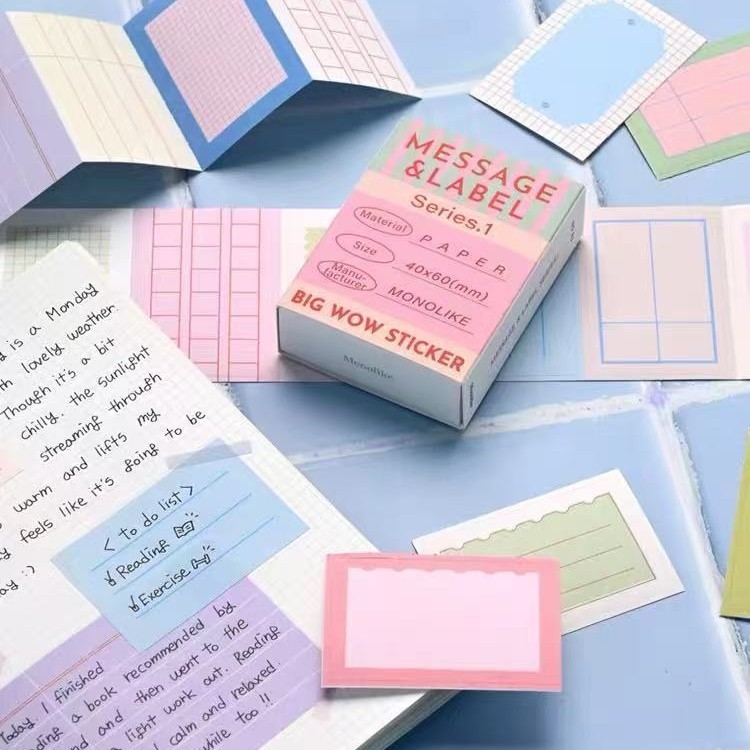 MONO Notes Small Fresh Retro Boxed Handbook Stickers Learning Stickers ...