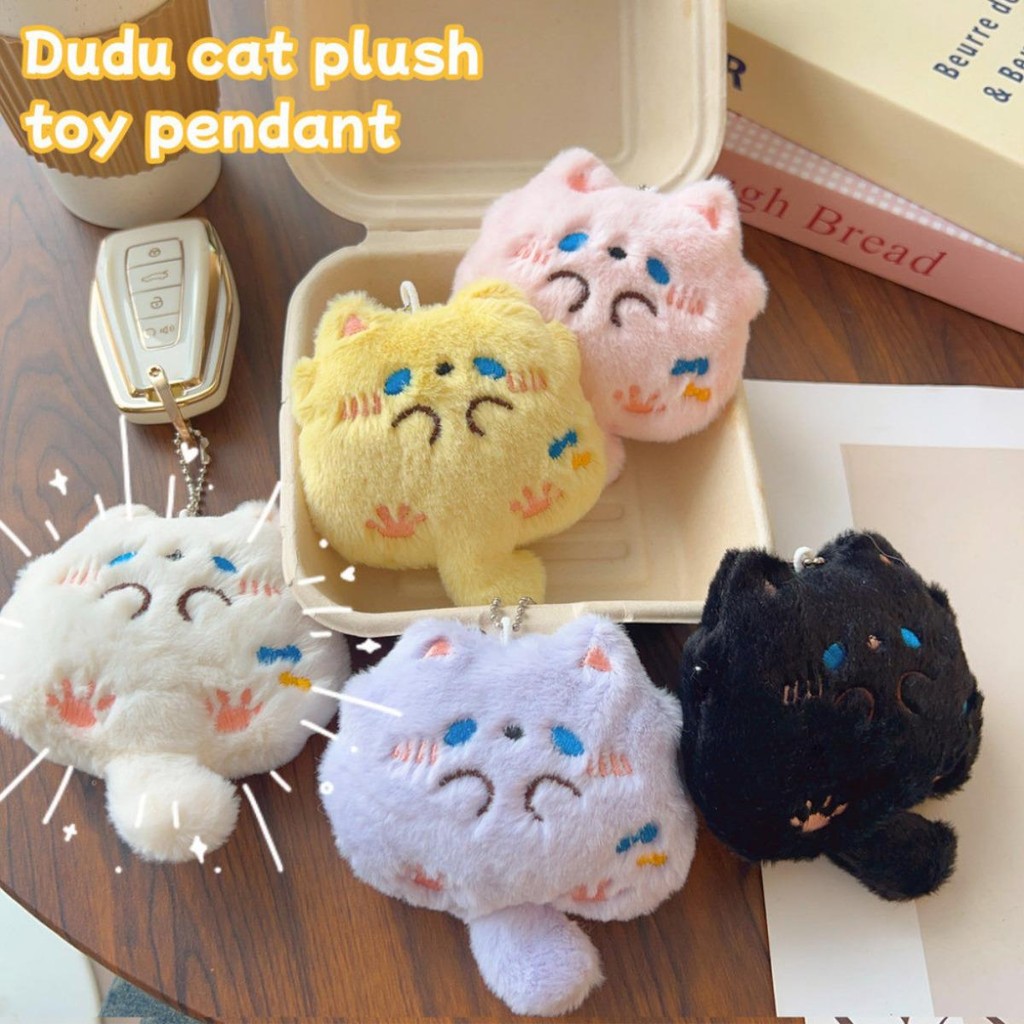 Cute Cat Plush Doll Keychain Soft Stuffed Cat Keyring Bag Decor Kawaii ...
