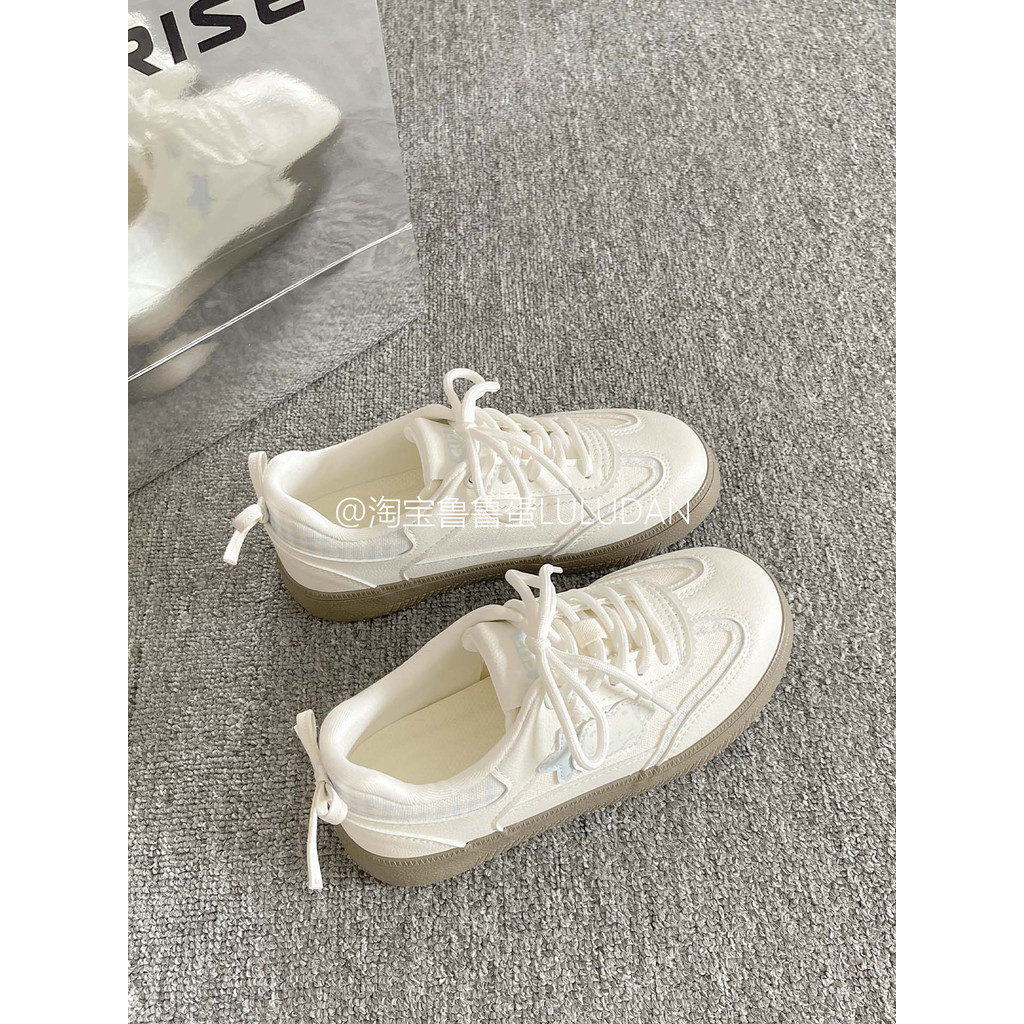 Ludan Niche Women's Non-Collision Sneakers - Thick Sole White Casual ...