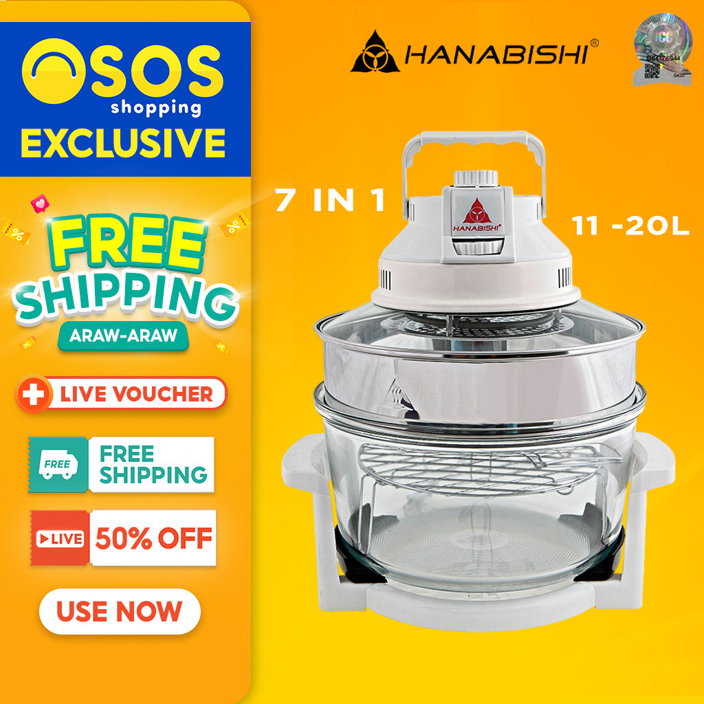 HANABISHI by OSOS Original Turbo Broiler with Stainless Steel Extender ...