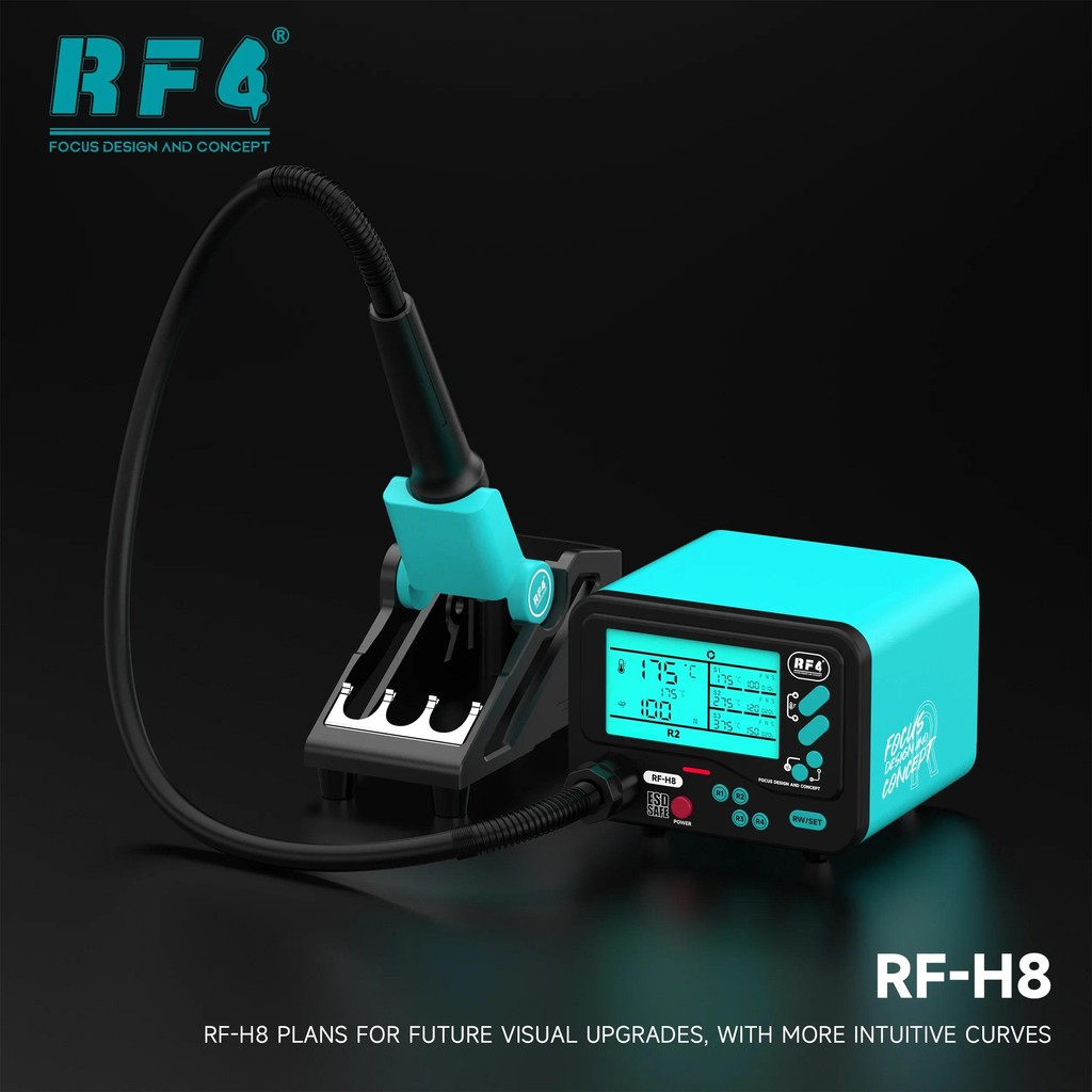 RF4 RF-H8 Hot Air Rework Station,Exclusive 4-Channel Memory,Freely Set 3-Stage Temperature ...