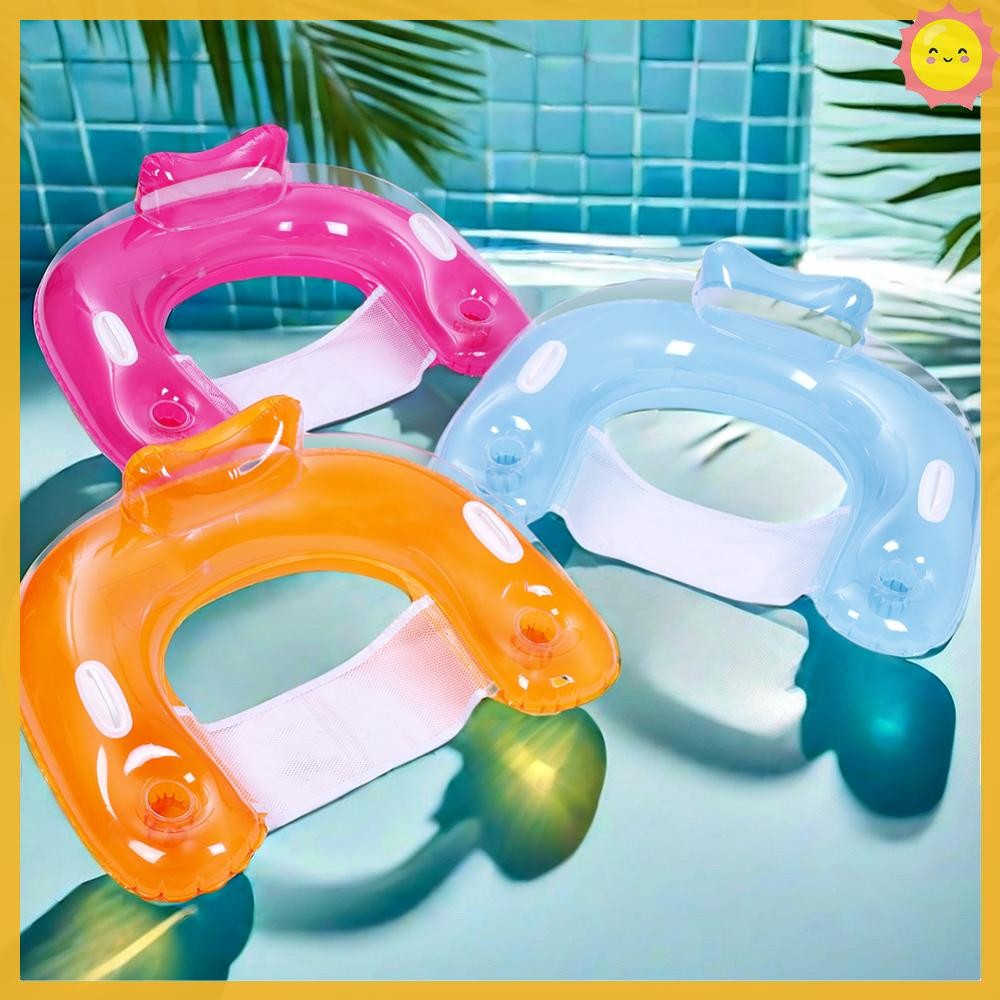 Inflatable Pool Float with Cup Holders and Handles Pool Floaties ...