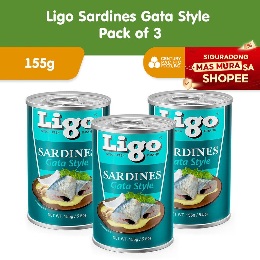 Ligo Sardines Gata Style 155g (Pack of 3) - Rich in Calcium, Protein ...
