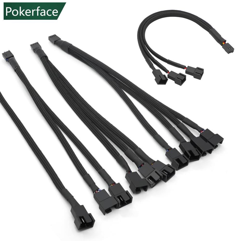 POKERFACE New 4 Pin Pwm Fan Cable 1 To 4/3/2/1 Ways Splitter Black ...