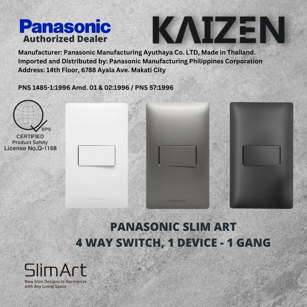 Authentic Panasonic Slim Art Series 4 way Switches White, Metallic Gray ...