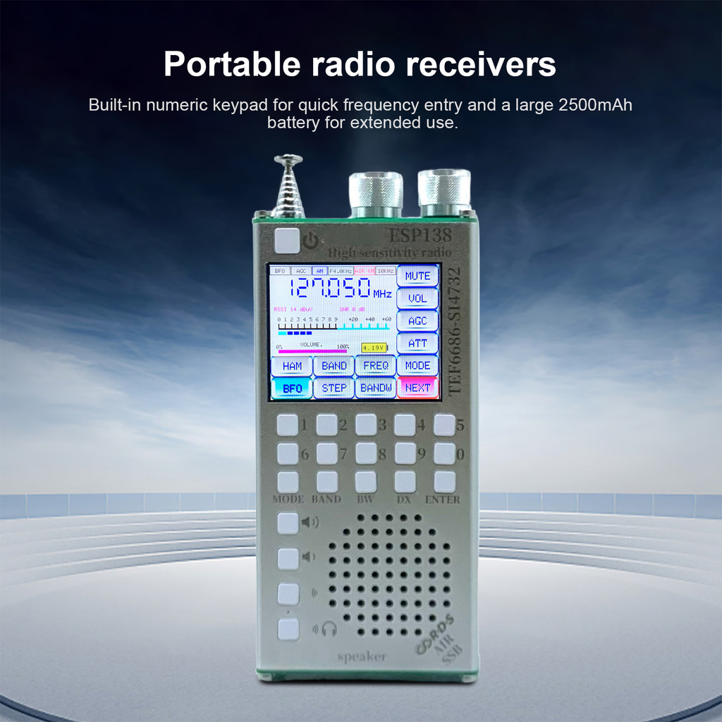 Dual Modes Portable Radio Receiver TEF6686 Chip Multifunctional BT Radio ESP138 ESP32 SI4732 RDS ...