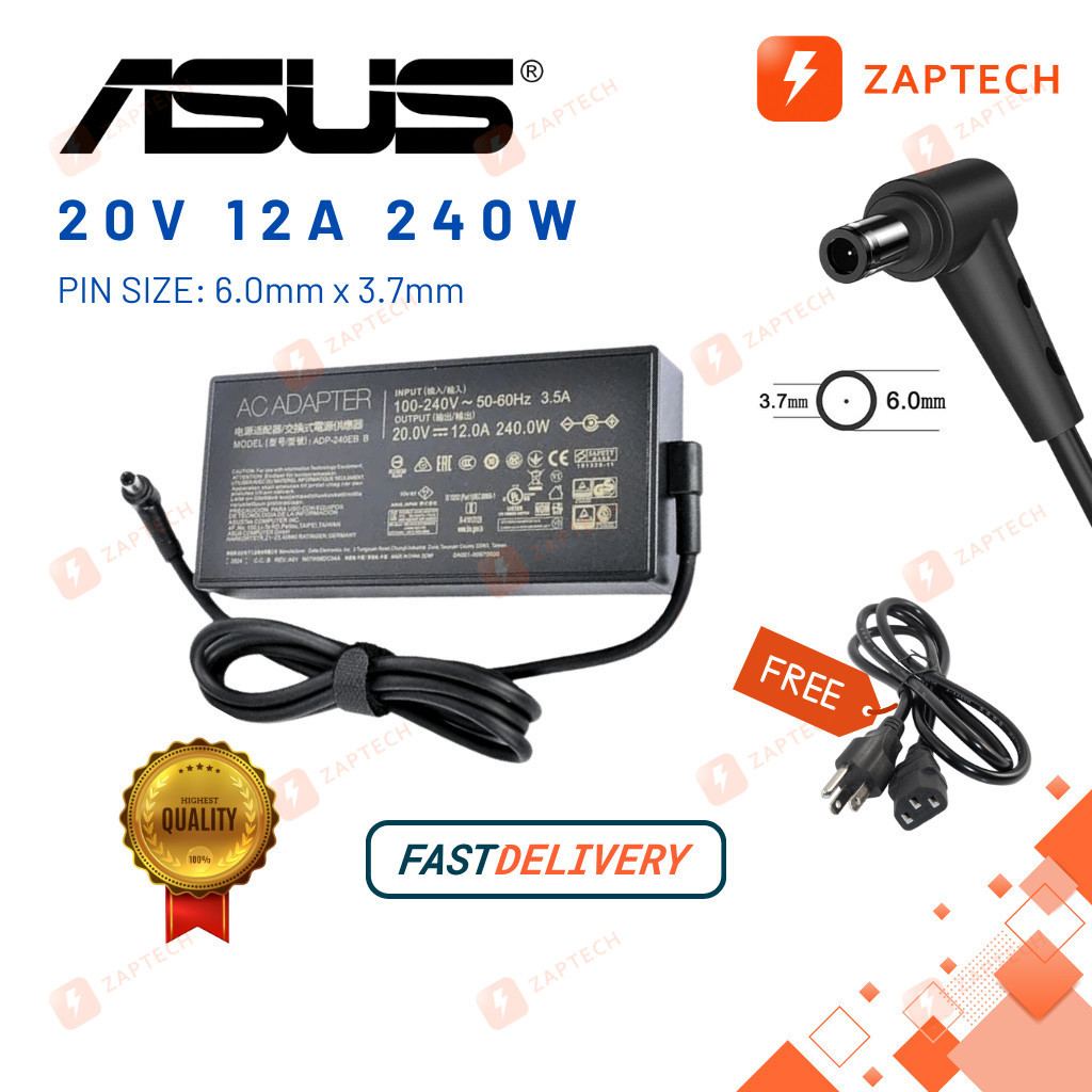 240W Asus laptop charger 20V 12A power for ROG Zephyrus S15 GX502 G15 ...
