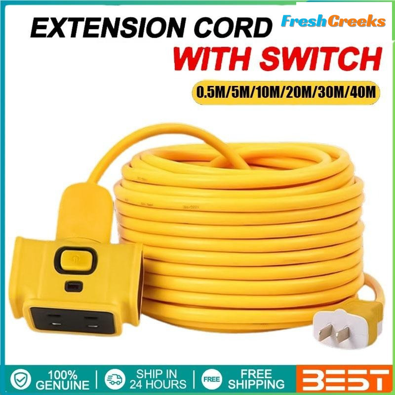 FC Extension Cord With Switch Socket Long Plug in Strip Electric ...
