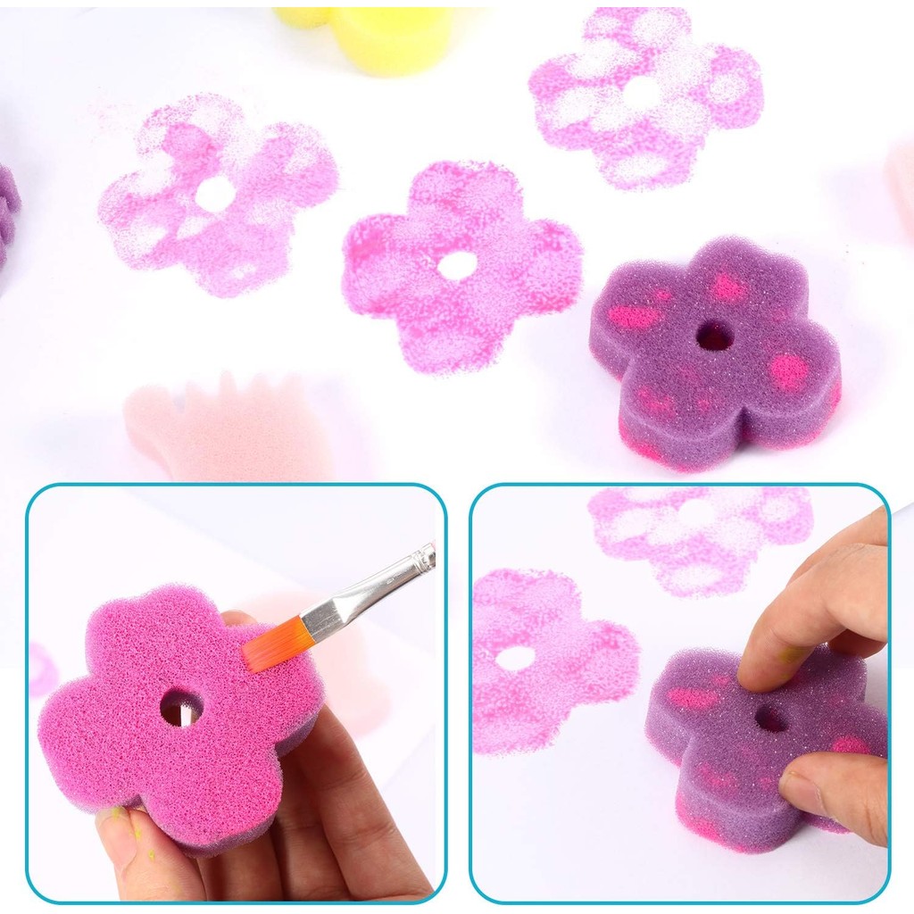 64 Pieces Sponge Painting Kit for Kids, Alphabet Numbers Animal Paint ...