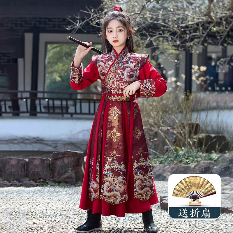 Mulan children's clothing for girls, Chinese-style Hanfu, female hero ...