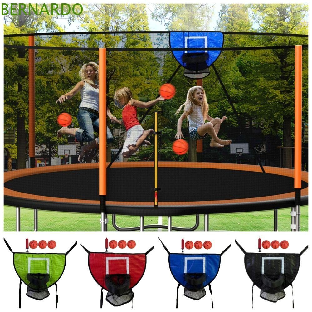 BERNARDO1 Trampoline Basketball Hoop Kit, Foldable Safety Basketball ...