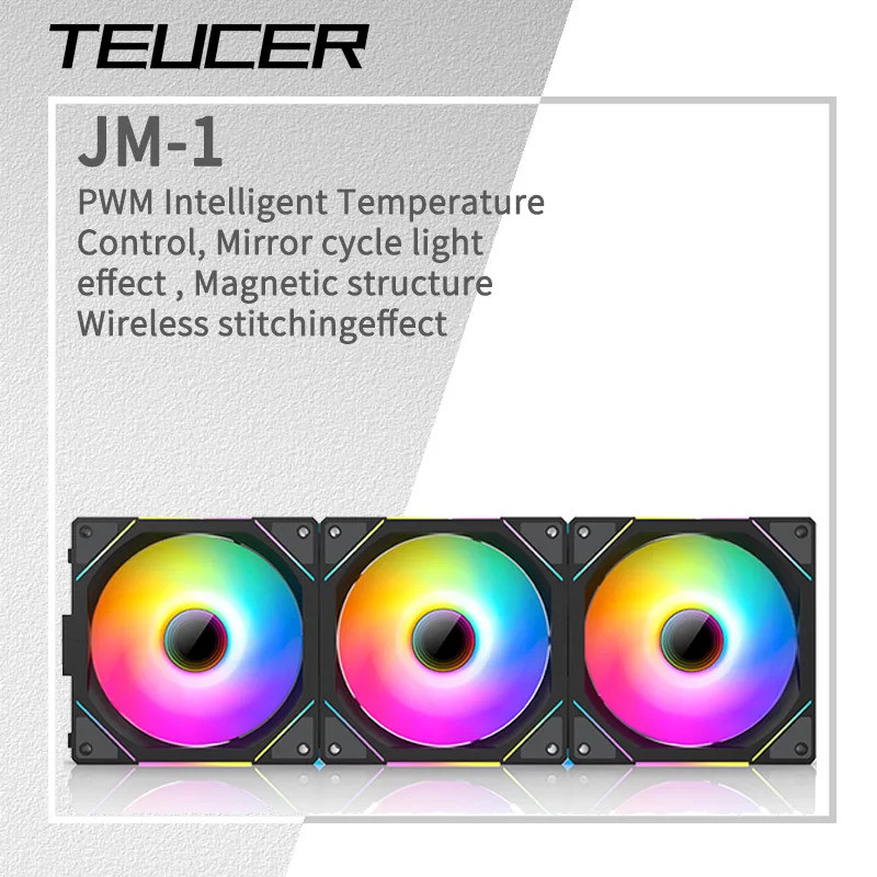 TEUCER JM-1 PC Cooling Case Fan ARGB Mirror Cycle Light Effect Wireless ...