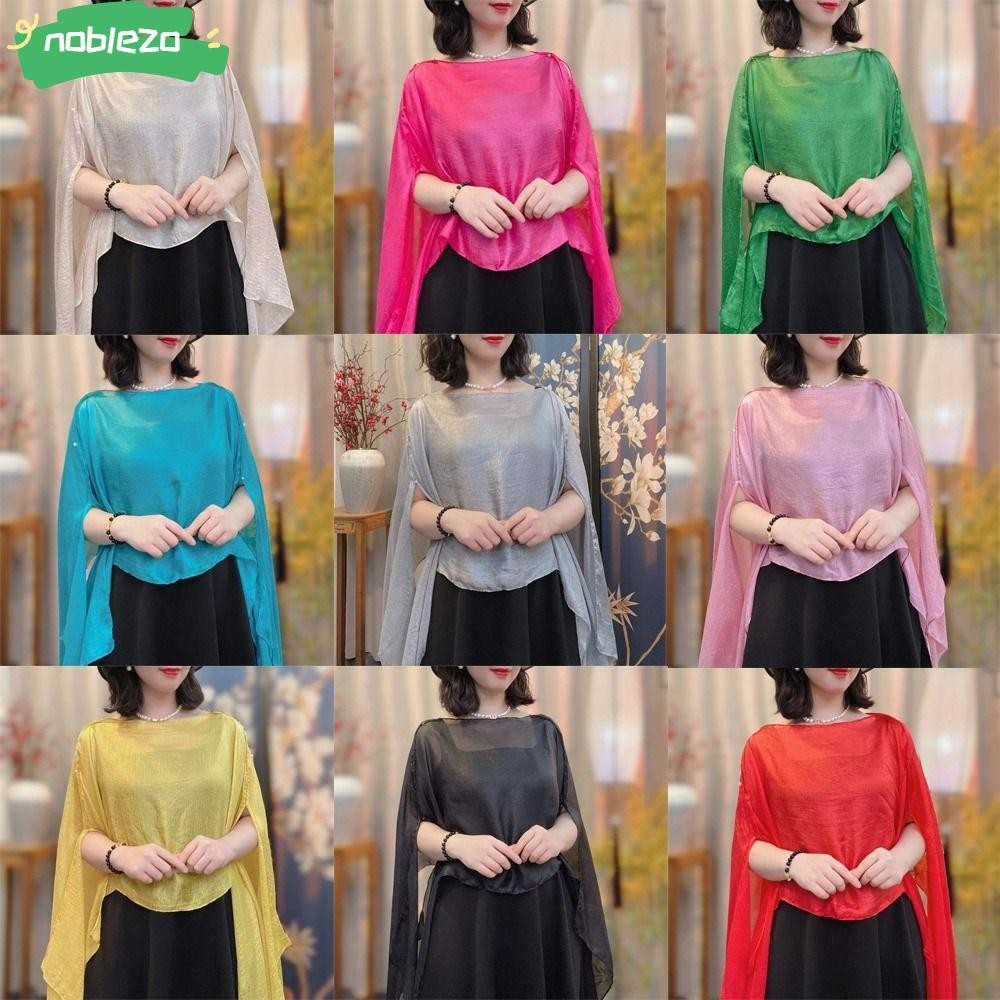 NOBLEZO Evening Prom Cape, Pure Color Chiffon Women Shawl, Cloak Long ...