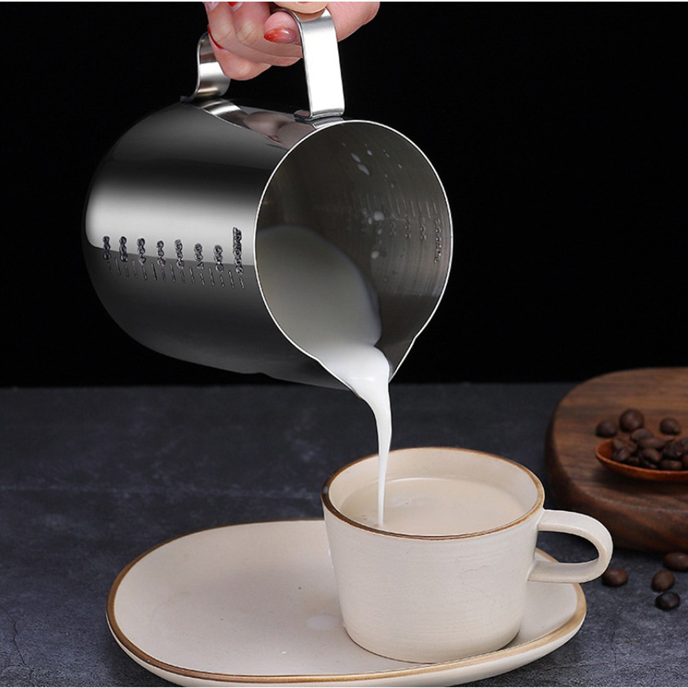 350/600/900ml Milk Pitcher Stainless Steel Coffee Milk Frothing Pitcher ...