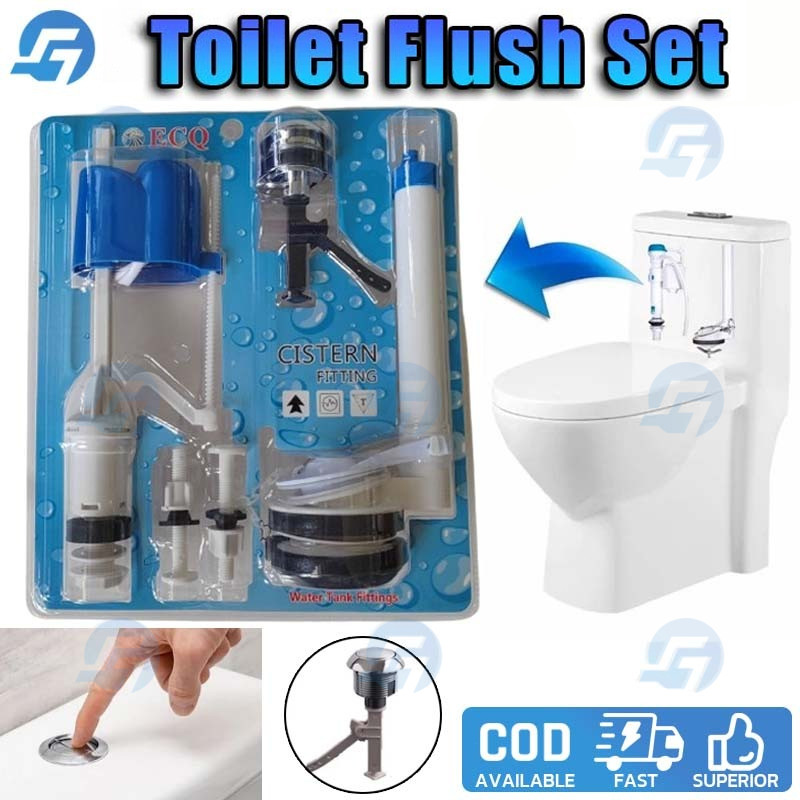 Toilet Flush Set Fittings Dual Button Flush Valve Toilet Inlet Valve ...