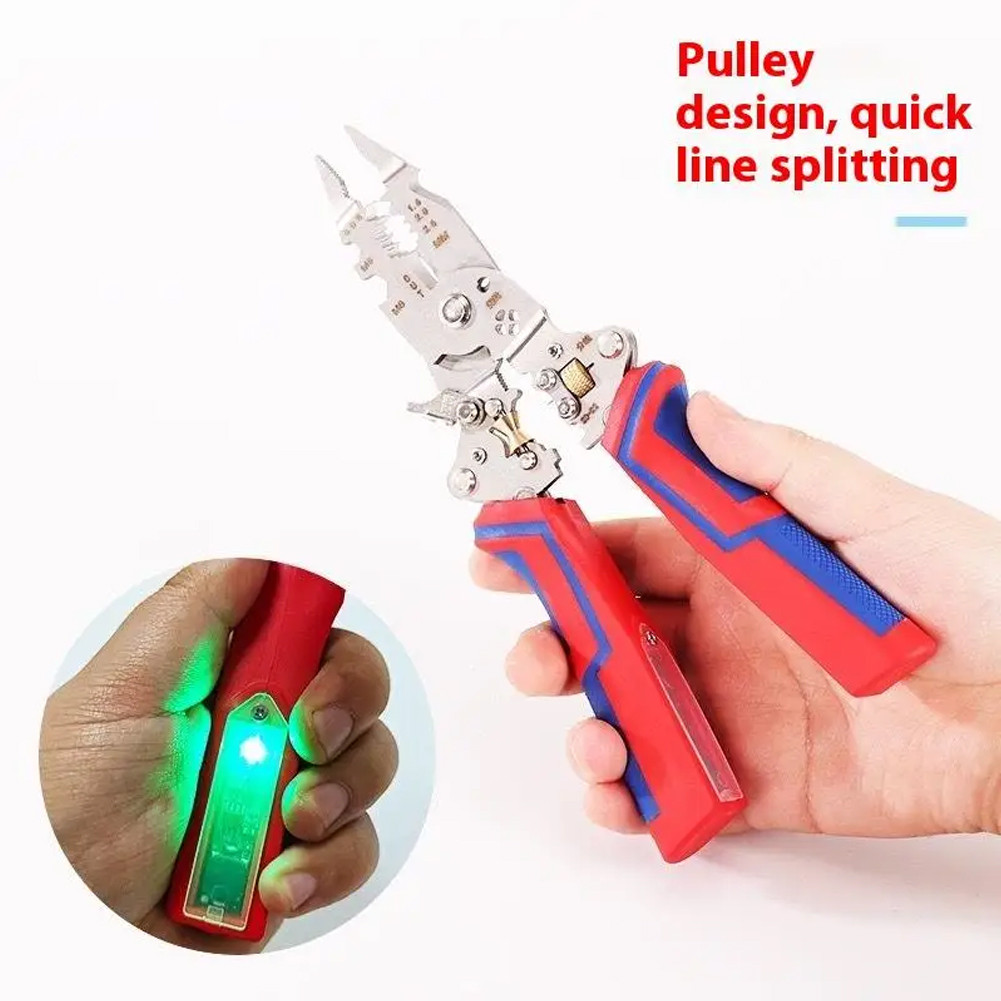 13-in-1 Foldable Electric Cable Stripper Cutter with Voltage Tester ...