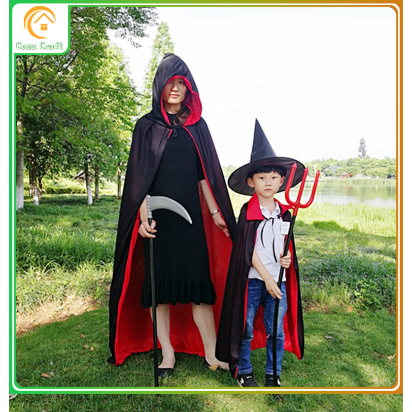 Halloween clothing Adult Death Cloak Cape with hat Vampire Cloak Wizard ...