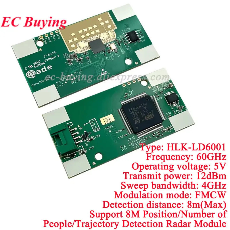 HLK-LD6001 60GHz FMCW 4T3R 8M Radar Human Motion Trajectory Tracking ...