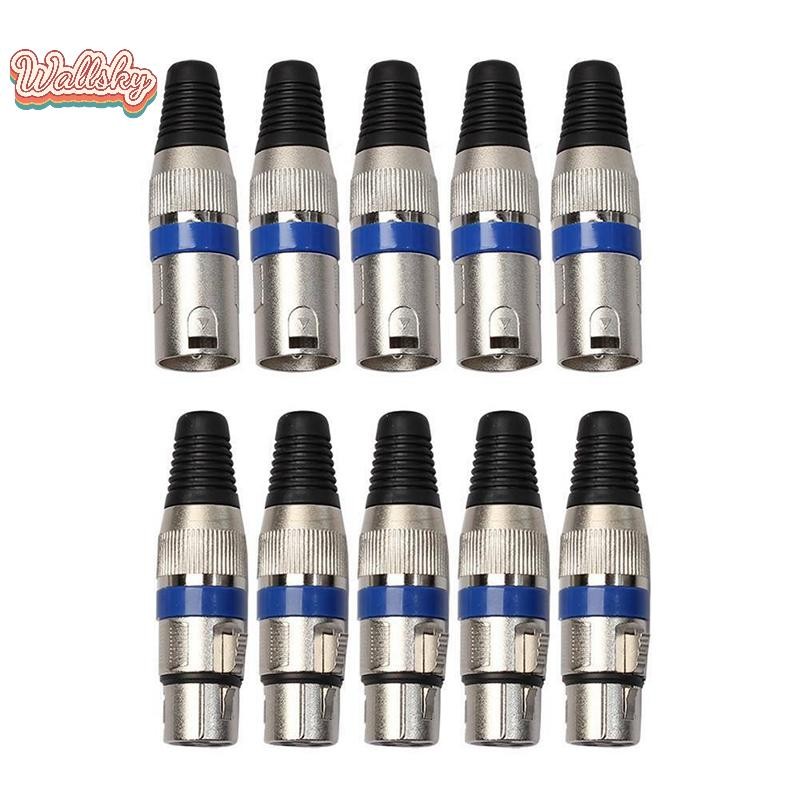 Wallsky> 10Pcs XLR 3Pin Male & Female MIC Jack Plug Audio Microphone ...