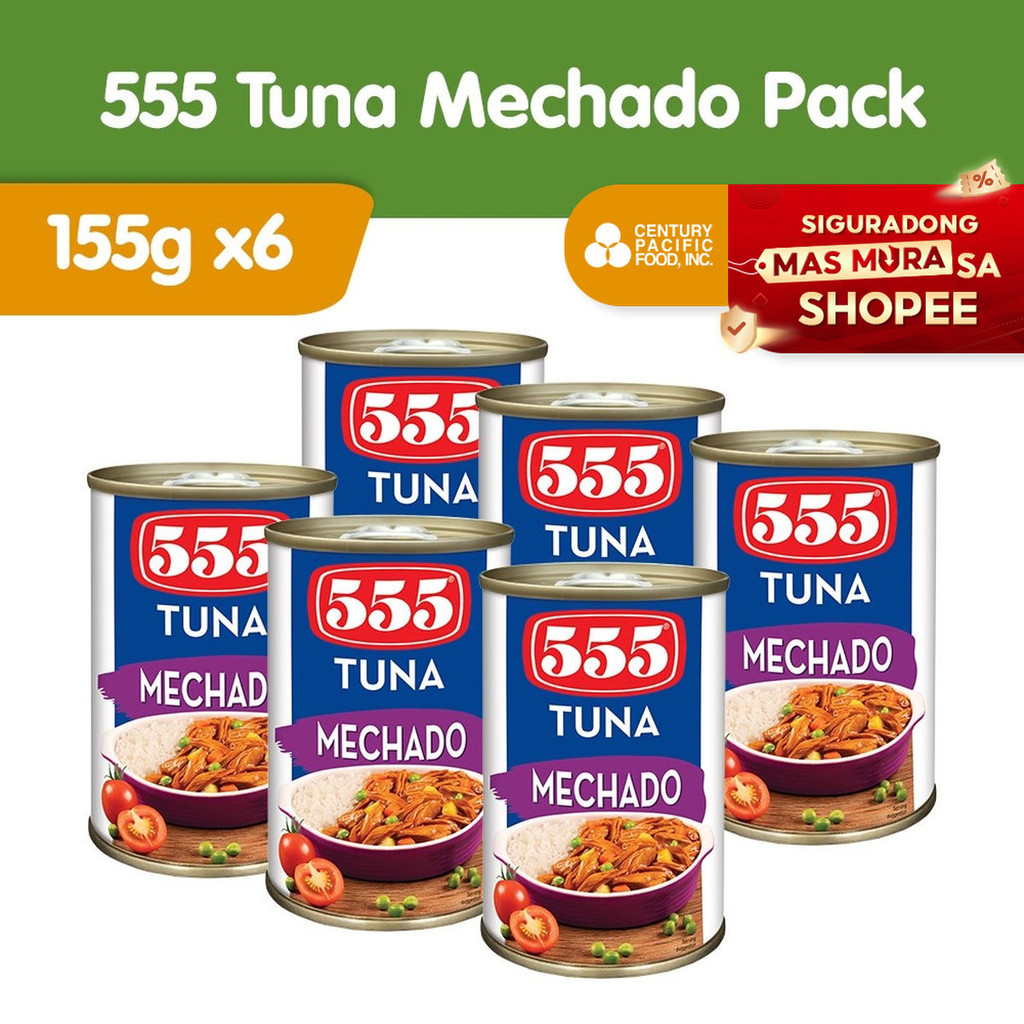 555 Tuna Mechado 155g (Pack of 6pcs) - Healthy, High Protein, Vit A, No ...