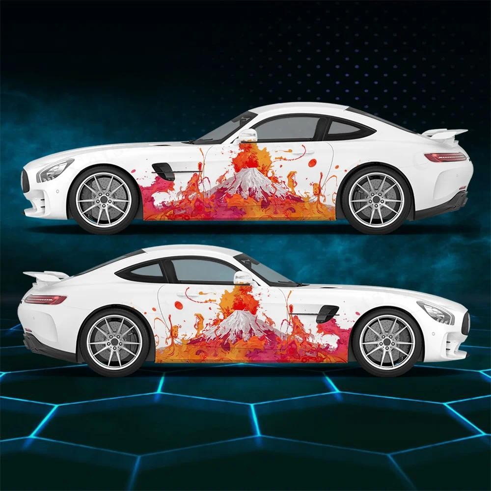 Volcanic eruption magma sticker full body floral decoration covering ...