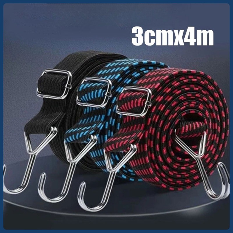 [Ready Stock]4M Heavy-Duty Luggage Rope – Elastic Motorcycle & Bike Tie ...