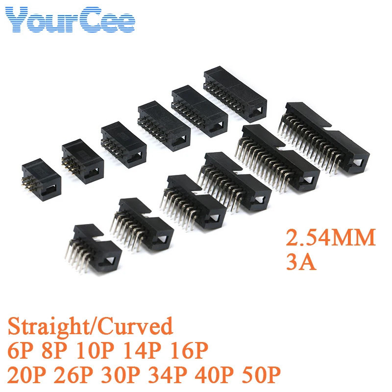 10pcs DC3 JTAG Socket ISP 2.54MM Connector Double Row Straight/Curved ...