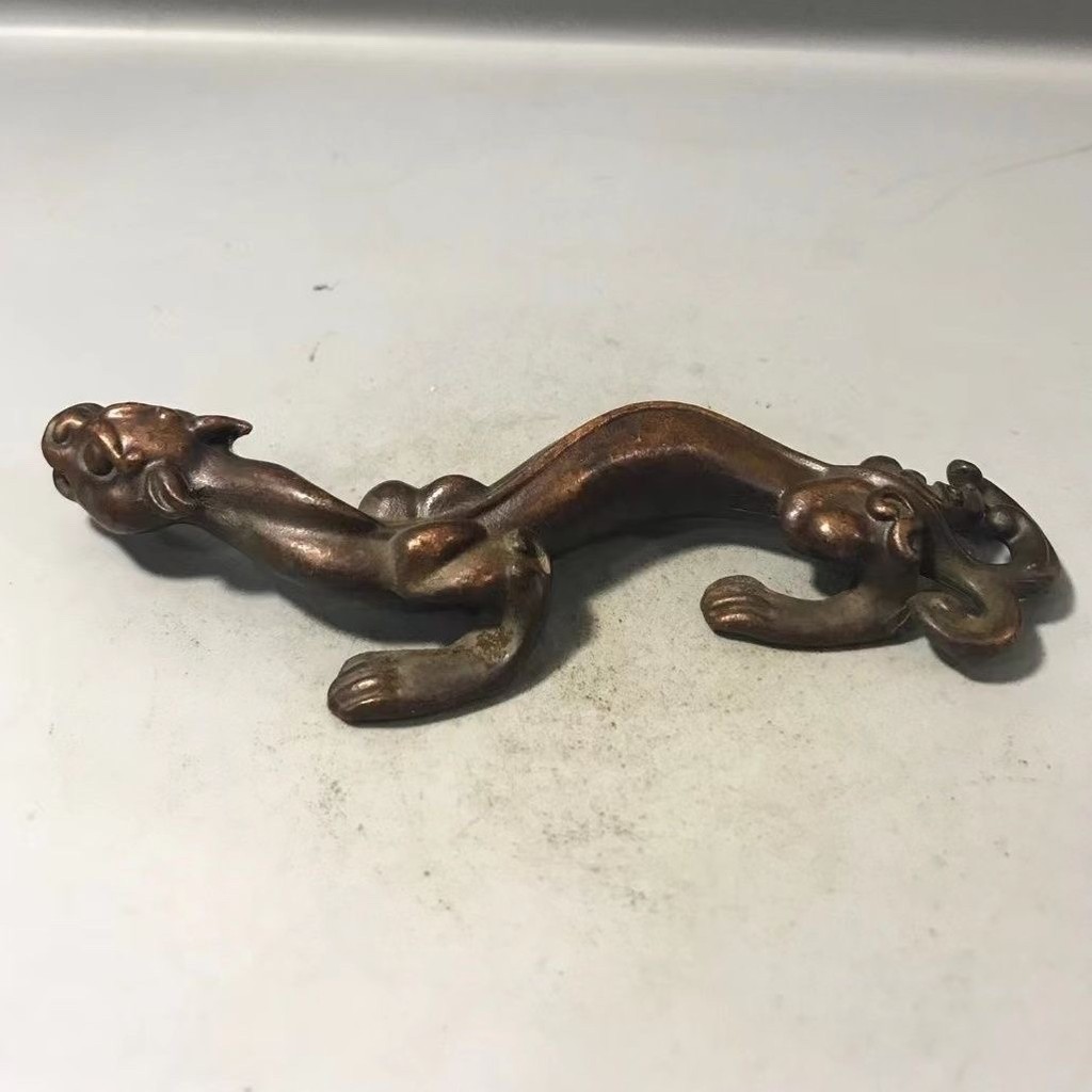 Bronze Carving Dragon Small Ornaments Solid Red Bronze Mythical Beast ...