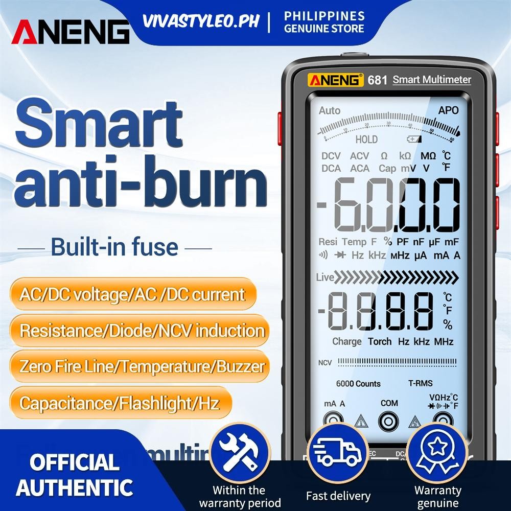 ANENG Electrical Capacitance Meter Anti-burn Ammeter Voltage Tester ...