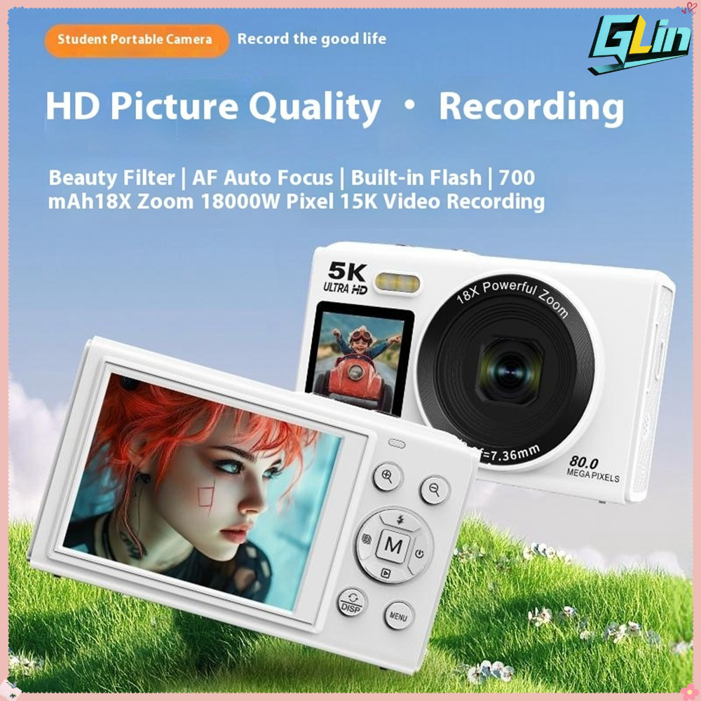 5K Dual Screen Digital Camera - 80MP Pixels with 18x Zoom & High ...