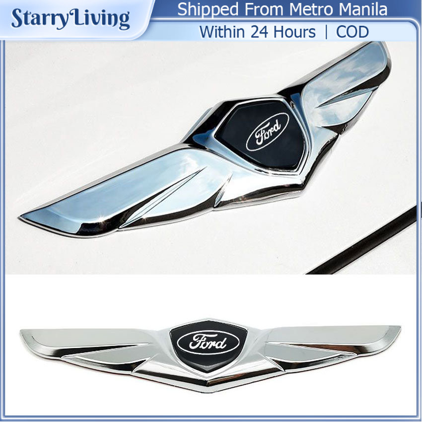 Car Front Engine Hood 3D Badge Sticker Emblem Decals Wing Shape Auto ...