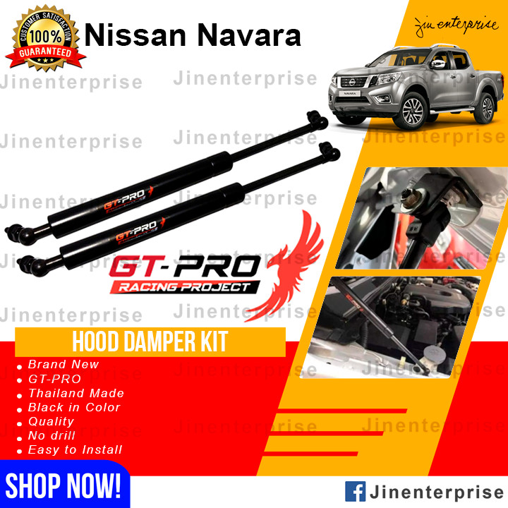 NISSAN NAVARA NP300 2015-2023 GT-Pro Hood Damper Shock Kit (BLACK ...