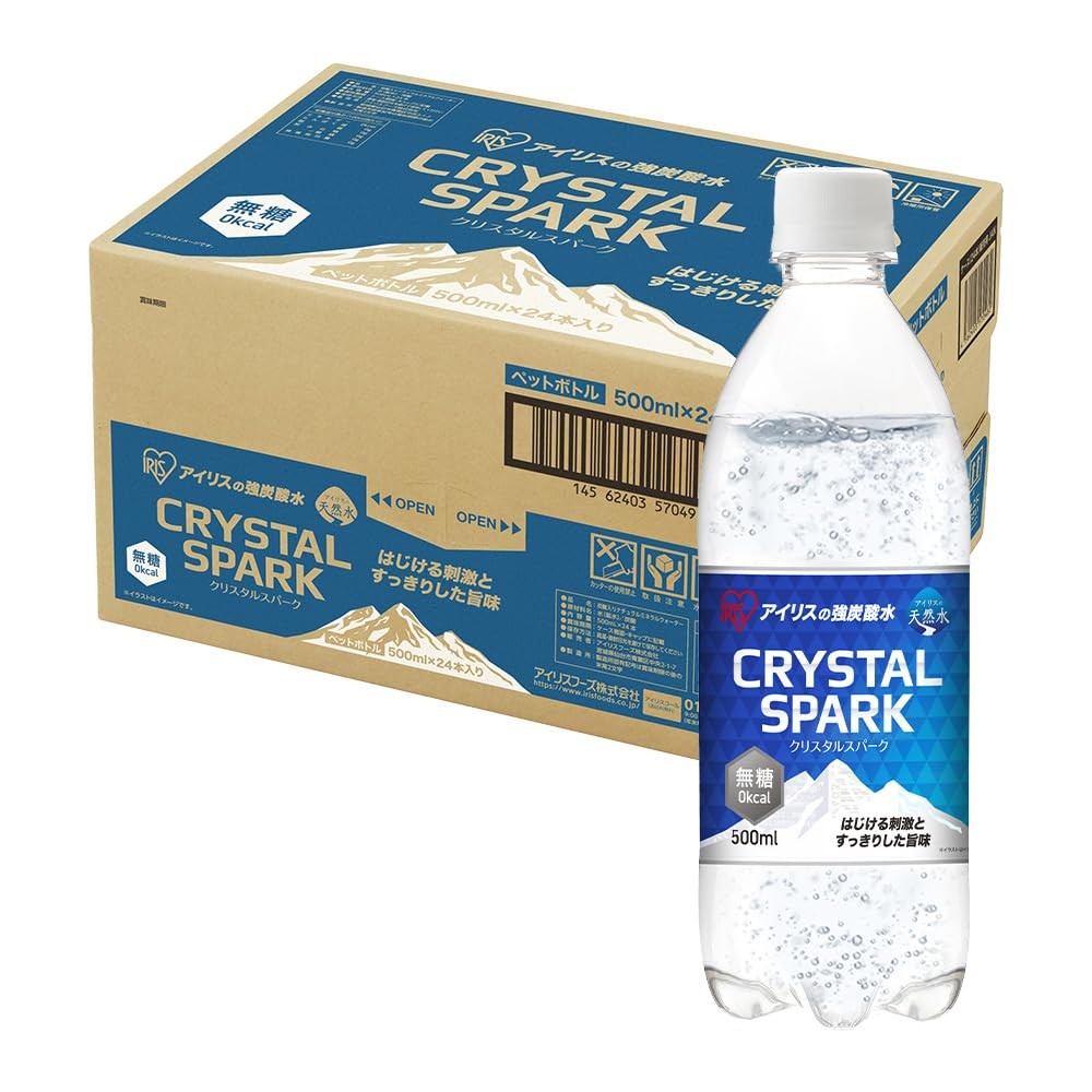 Crystal Spark Sparkling Water 500ml x 24 Bottles - Strong Carbonated ...