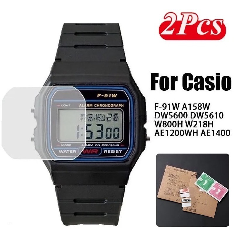 2Pcs Smartwatch Screen Protector For Casio Men Classic F91W-1 A158W ...