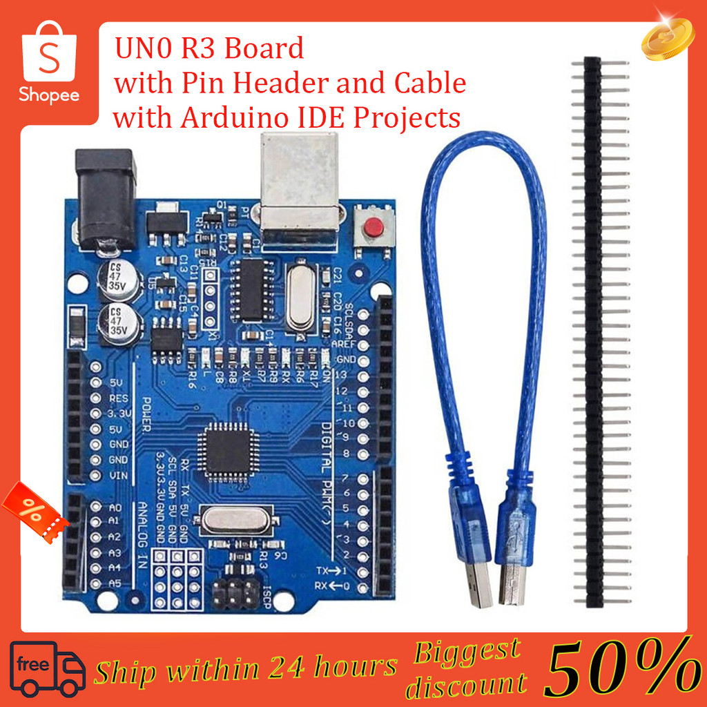UNO R3 MEGA328P Chip 16Mhz For Arduino UNO R3 Development board + USB CABLE | Shopee Philippines