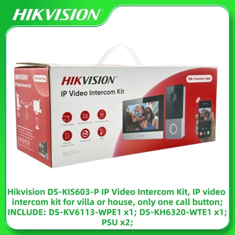 Hikvision DS-KIS603-P(C) Video Intercom Kit DS-KV6113-WPE1(C) POE/Wifi Villa Door Station DS ...