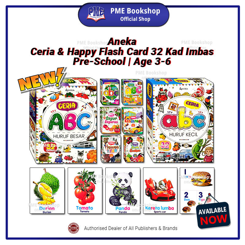 AuntPME Bookshop A Variety: Cheerful & Happy Flash Card 32 Large ...