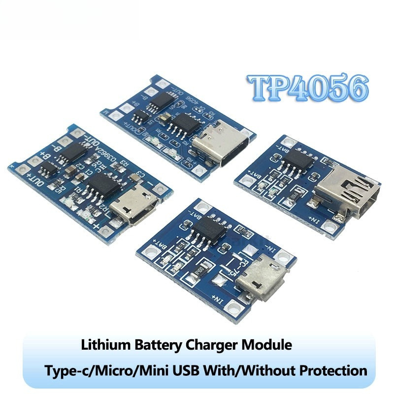 Type-c/Micro/Mini USB 5V 1A 18650 TP4056 Lithium Battery Charger Module ...