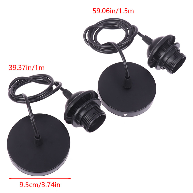 LFPH Retro E27 Hanging Lamp Holder With 1m/1.5m Hanging Wire Ceiling ...