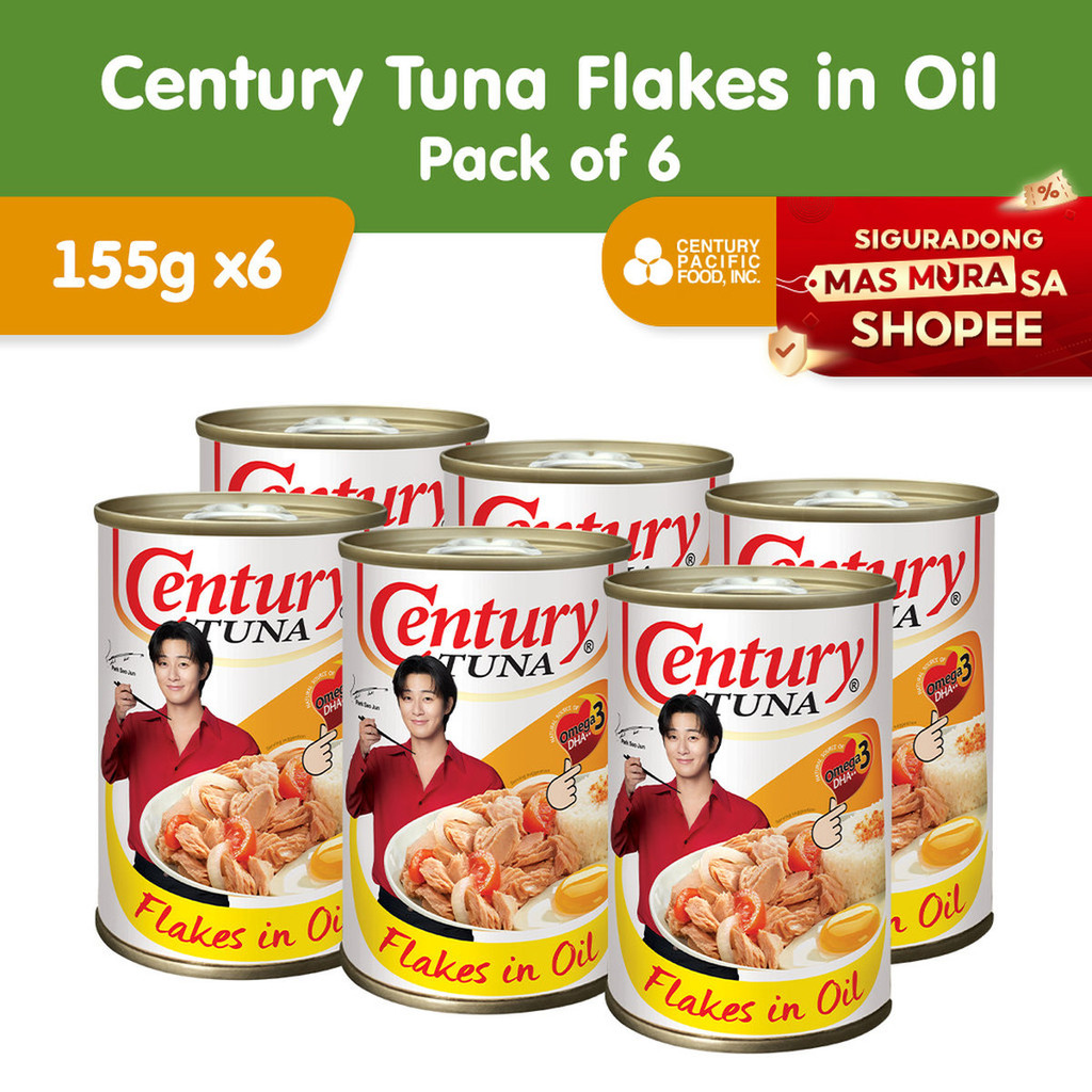 Century Tuna Flakes in Oil 155g (Pack of 6pcs) - Protein, Omega 3 DHA ...