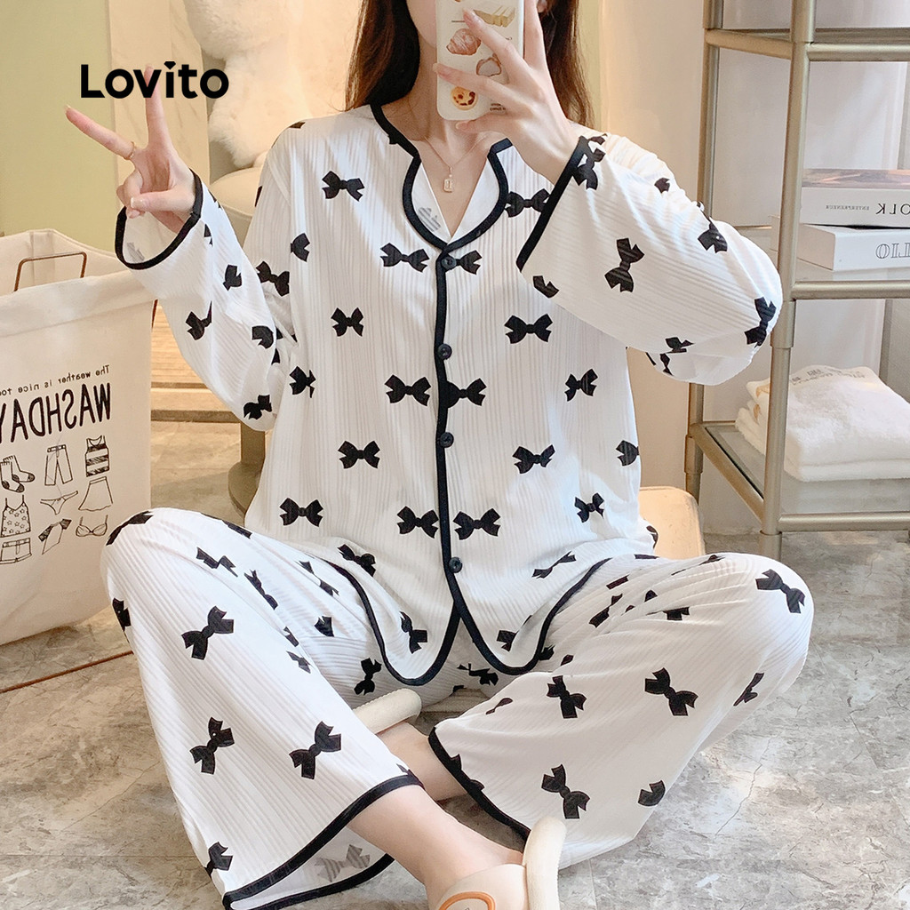 (NEW) Lovito Women Elegant Pajama Sets Pack of 3 Combined Spring/summer ...