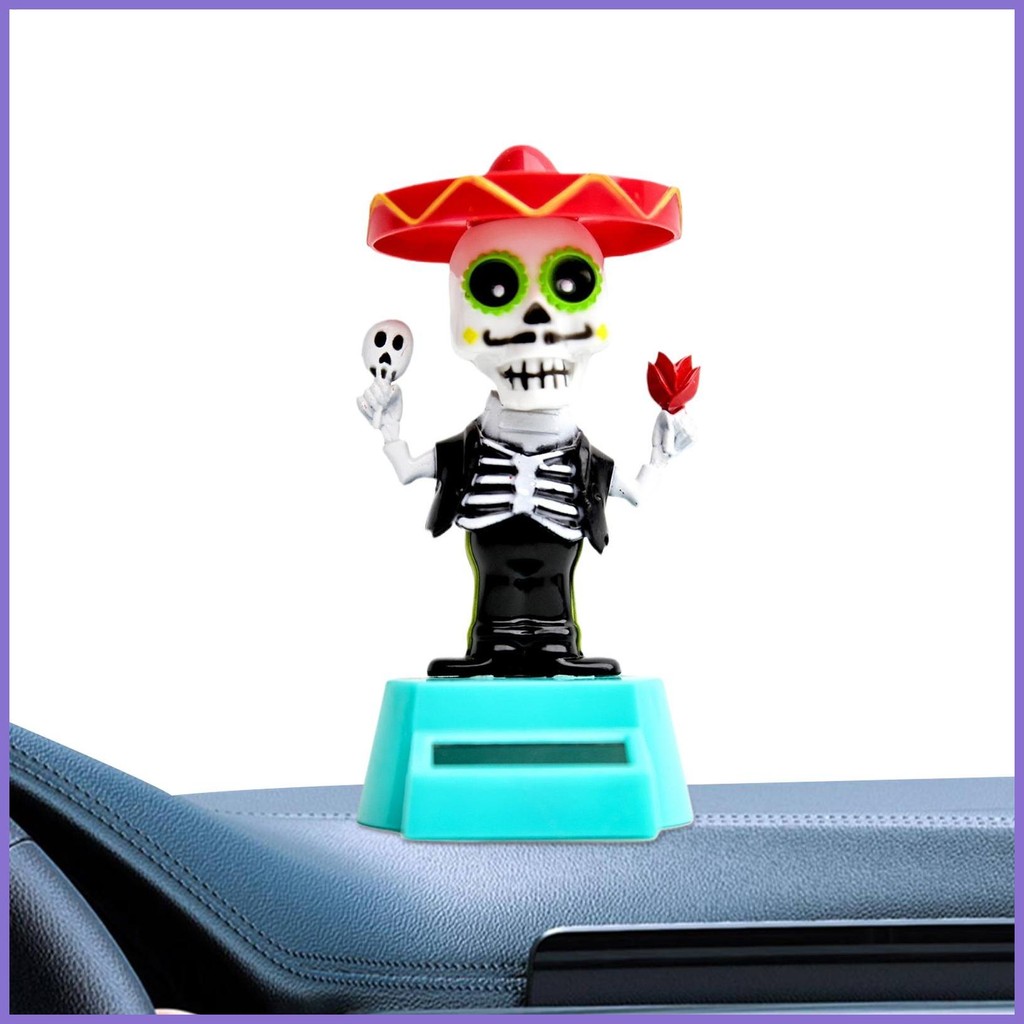 Solar Dancing Figurines Car Swinging Dancing Toy Skeleton Car Ornaments ...