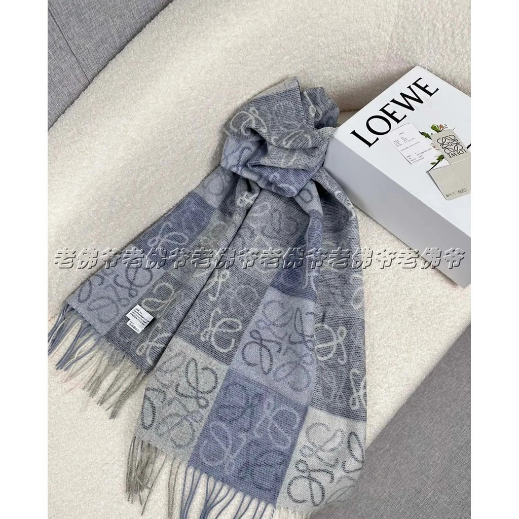 Loewe Wool Scarf Women's New Color Glacier blue Purchasing Agency for ...