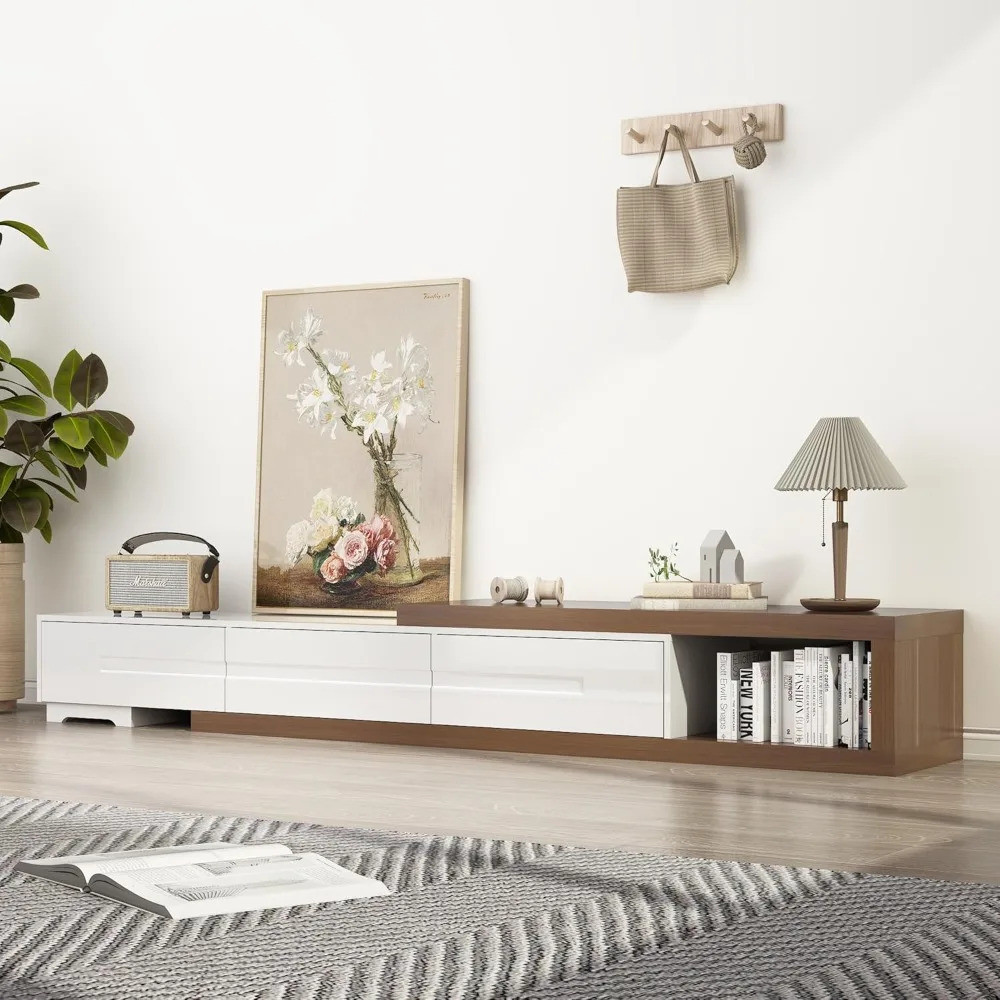 Extendable Tv Stand, Modern Entertainment Center For Up To 120 Inch Tv ...