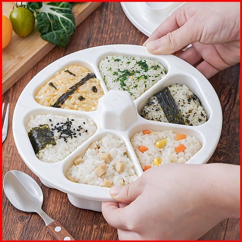 Mould Triangle Bento Box Japanese DIY Sushi Mould 6 in 1 Make Nori Bun ...